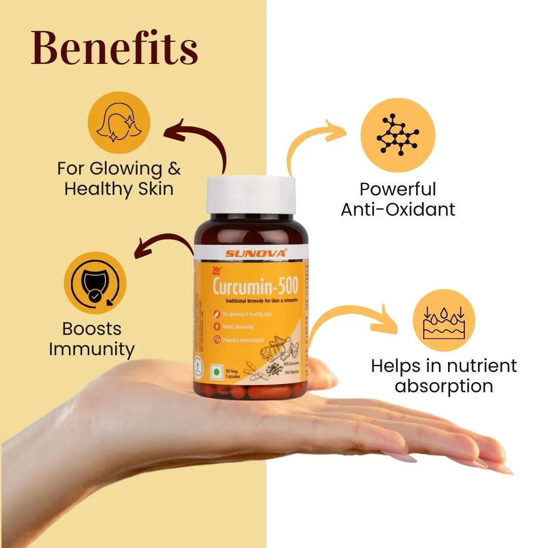 Sunova Curcumin-500 Traditional Immune Support Capsules | The Desi Food