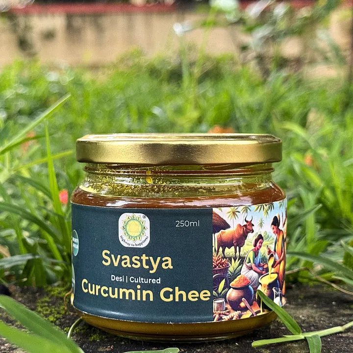 Svastya Organic Farm Cultured Desi A2 Curcumin Ghee
