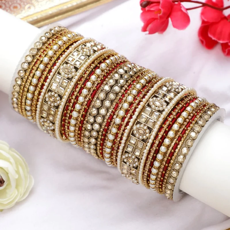 Traditional & Classic Fancy Bangle Set, Maroon