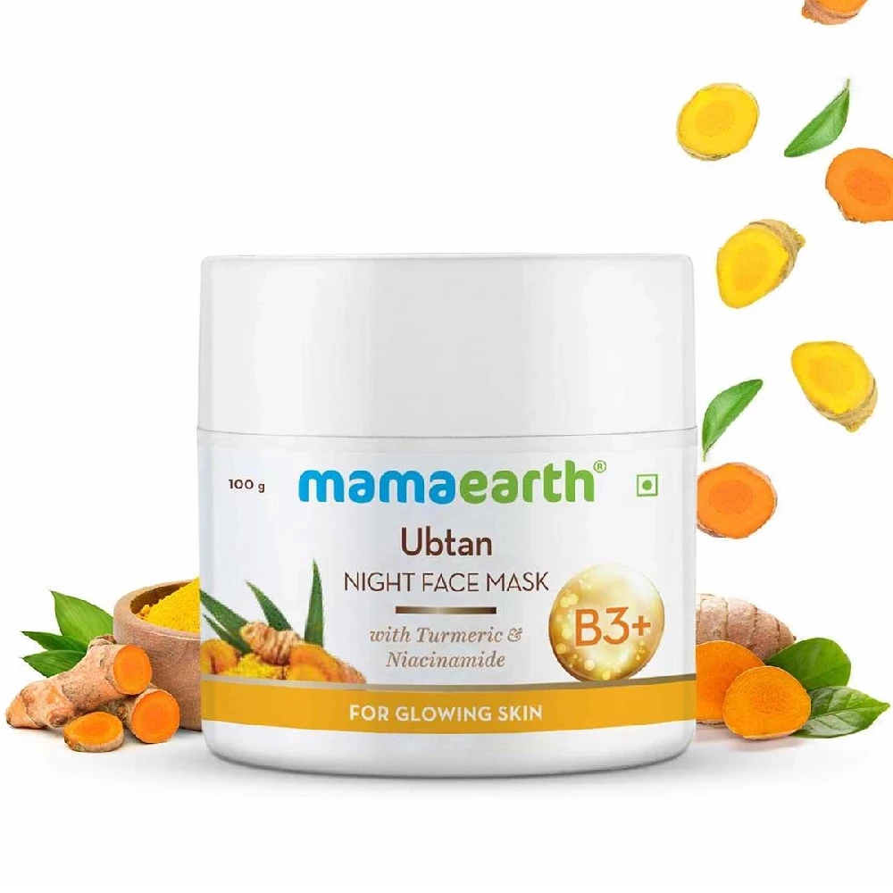 Ubtan Night Face Mask with Turmeric and Niacinamide for Glowing Skin