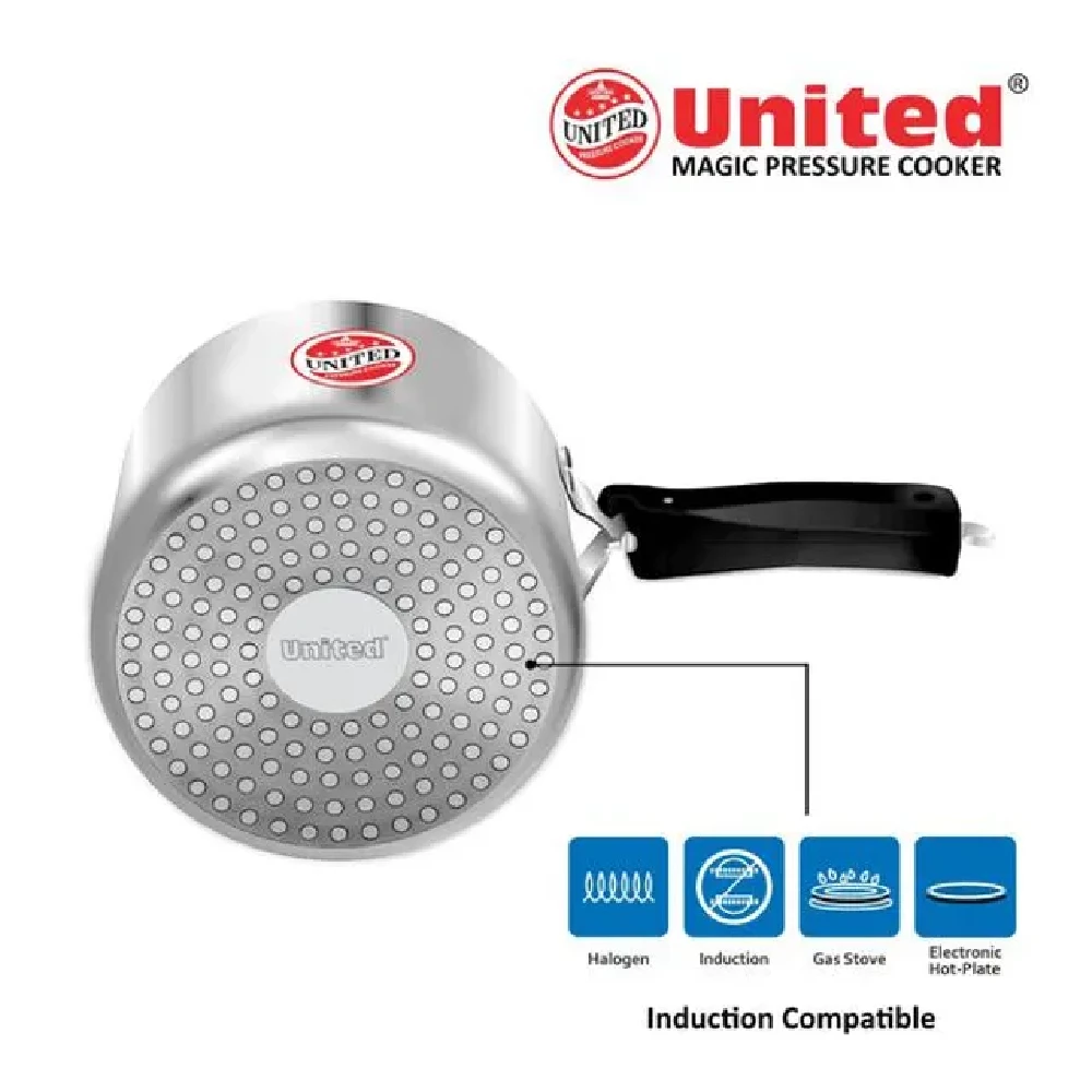 United Aluminium Inner Lid Pressure Cooker - Induction Base