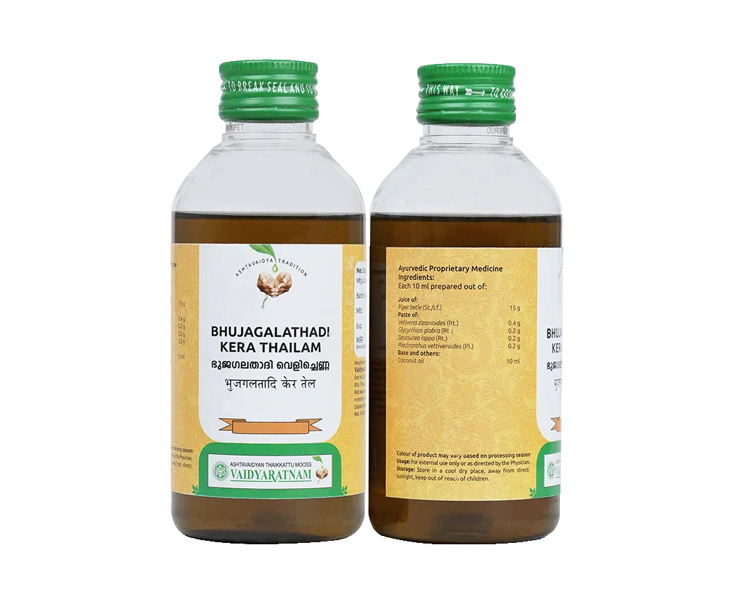 Vaidyaratnam Bhujagalathadi Kera Thailam