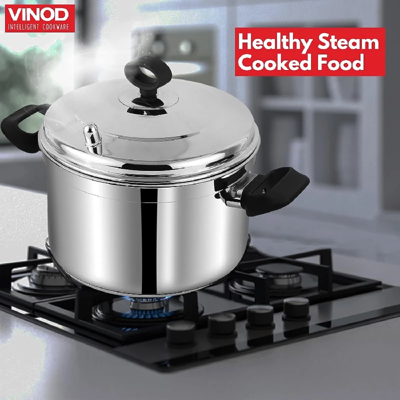 Vinod Stainless Steel Idli Cooker with 4 Deeper Plates for Induction ...