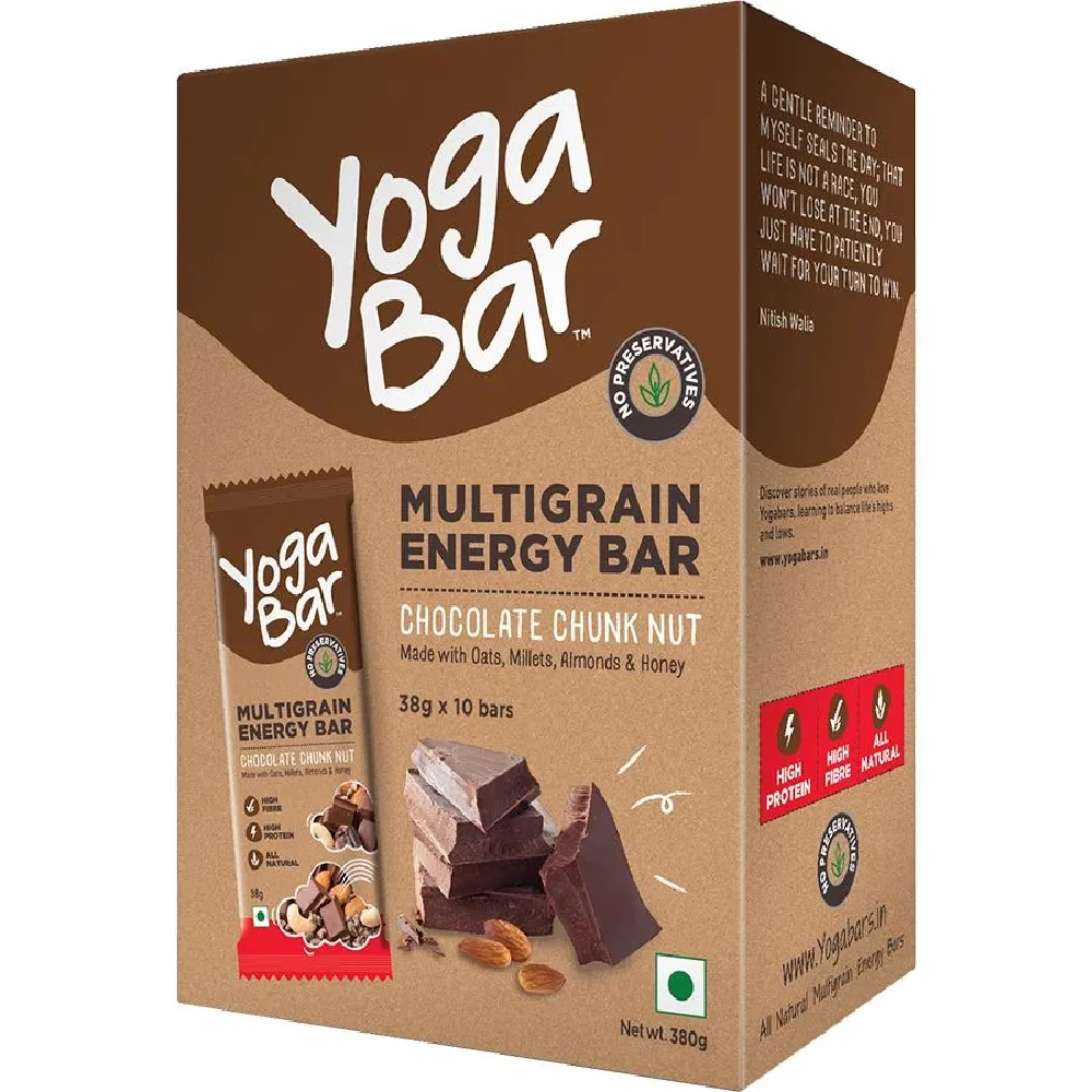 Yoga Bar Multigrain Energy Bar - Chocolate Chunk Nut, Healthy, High In ...